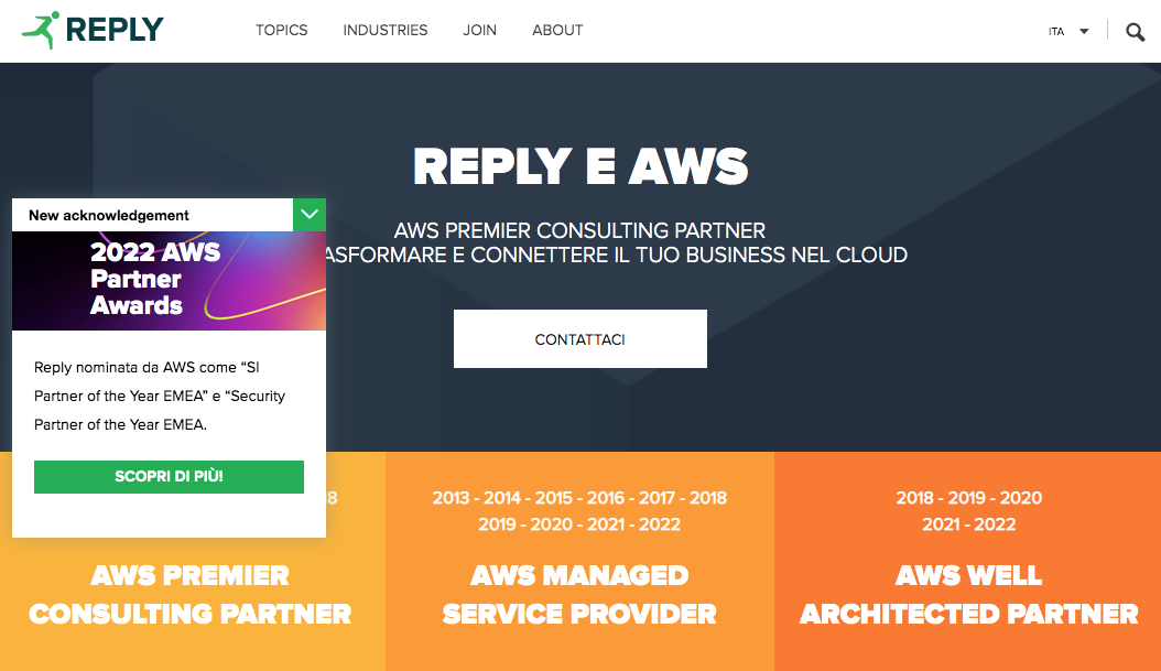 Nuovi riconoscimenti AWS per Reply - Top Trade